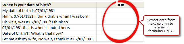 Extract Dates From Text How To Write Excel Formula 