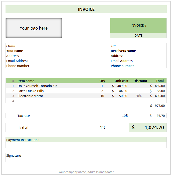 How To Create An Invoice Template In Excel Blackfireradio